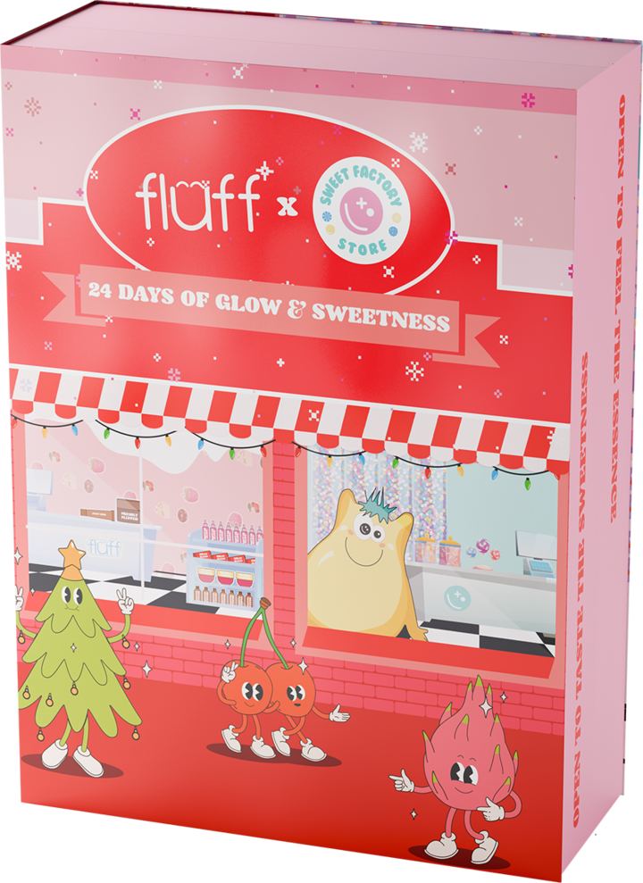 FLUFF, x Sweet Factory Store , kalendarz adwentowy z kosmetykami, słodyczami i akcesoriami, 24 ...