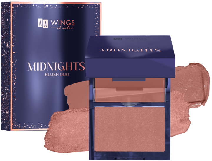 AA WINGS OF COLOR, Midnights , róż do policzków, podwójny, nr 02 Honey ...