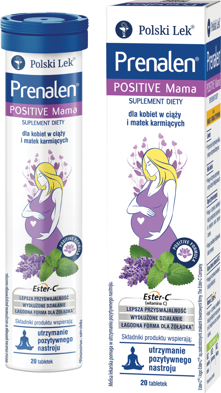 PRENALEN, Positive Mama , tabletki musujące, Mango - Trawa Cytrynowa ...