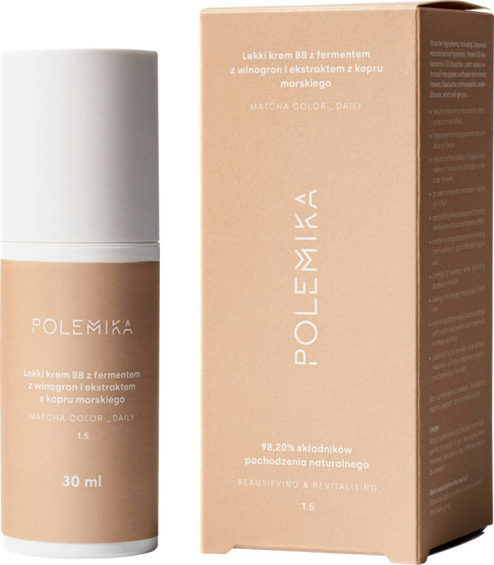 Polemika, Matcha Color_Daily , krem BB do twarzy, lekki, nr 1.5, 30 ml ...