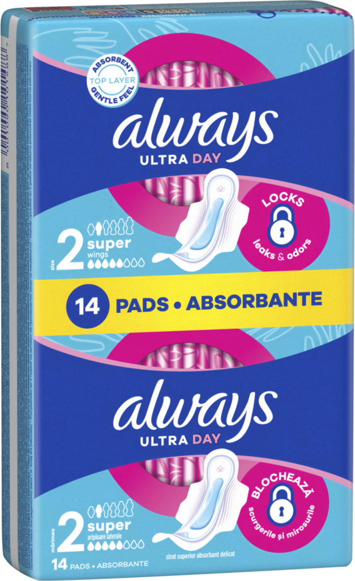 ALWAYS, Ultra Day, podpaski higieniczne, ze skrzydełkami, Super, 14 szt ...