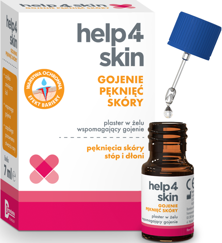 HELP4SKIN, Gojenie pęknięć skóry , plaster w żelu, wspomagający gojenie ...