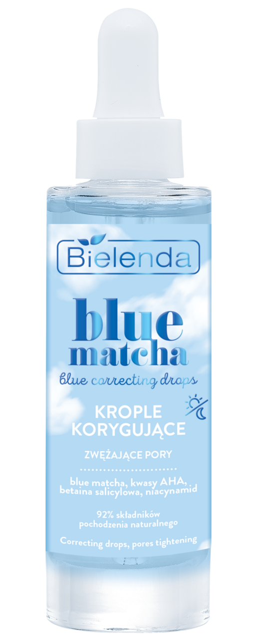 BIELENDA, Blue Matcha , krople do twarzy, korygujące, zwężające pory ...