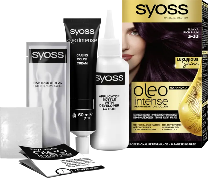 SYOSS, Oleo Intense , farba do włosów, trwała, bez amoniaku, nr 3-33 ...