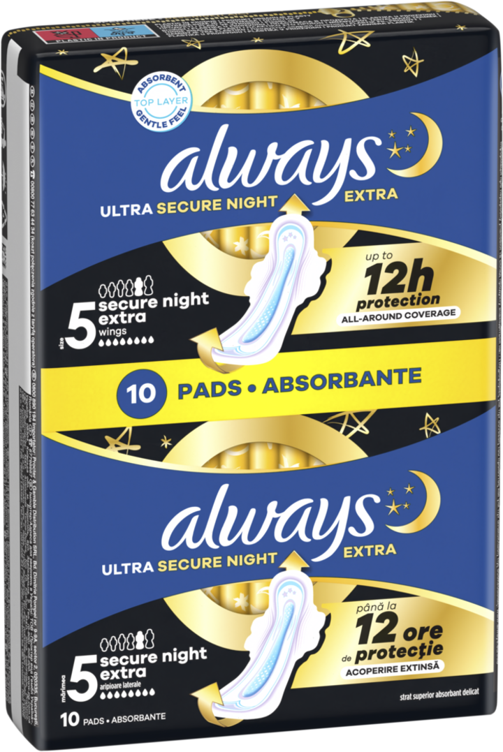 ALWAYS, Ultra , podpaski higieniczne, na noc, ze skrzydełkami, Secure ...