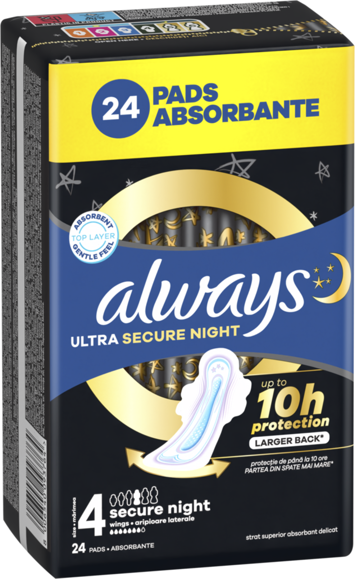 ALWAYS, Ultra , podpaski higieniczne, na noc, ze skrzydełkami, Secure ...