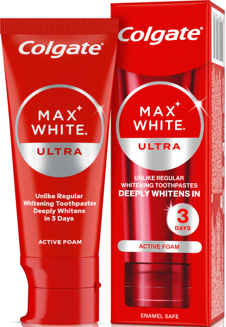 COLGATE, Max White Ultra Active Foam, pasta do zębów, głęboko ...