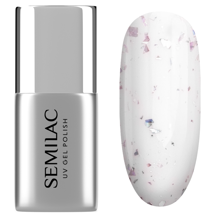 SEMILAC, top do lakierów hybrydowych, nr T22 Flower Flakes, 7 ml ...