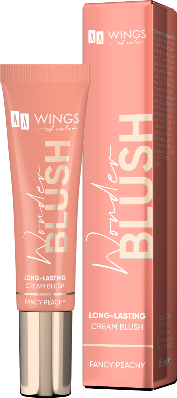 AA WINGS OF COLOR, Wonder Blush , róż do policzków, 03 Fancy Peachy, 15 ...