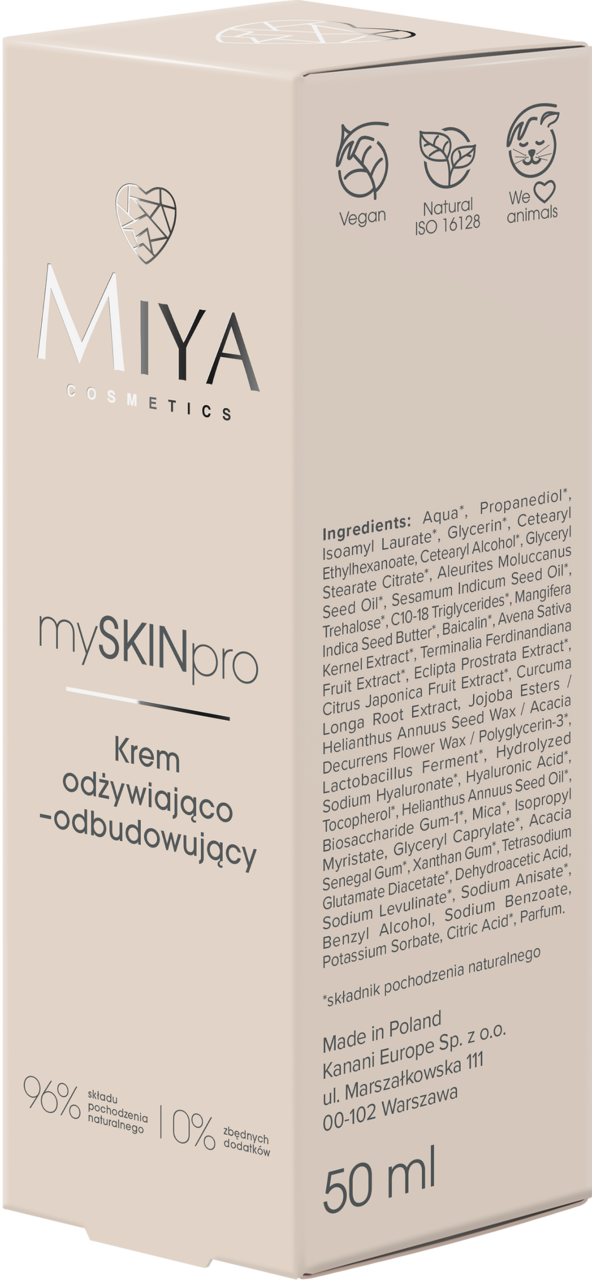 MIYA COSMETICS, mySKINpro , krem do twarzy odżywiająco-odbudowujący, 50 ...
