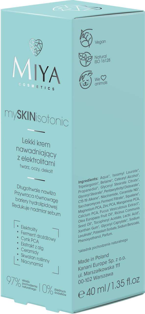 MIYA COSMETICS, mySKINisotonic , lekki krem nawadniający z ...