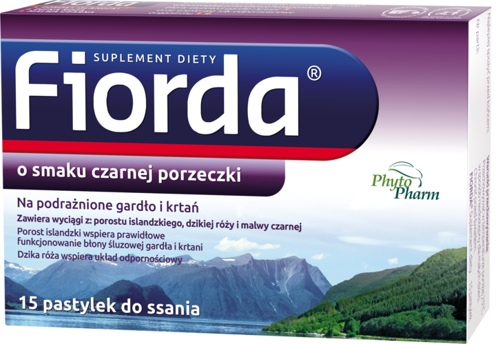 FIORDA, pastylki do ssania na podrażnione gardło i krtań, o smaku ...