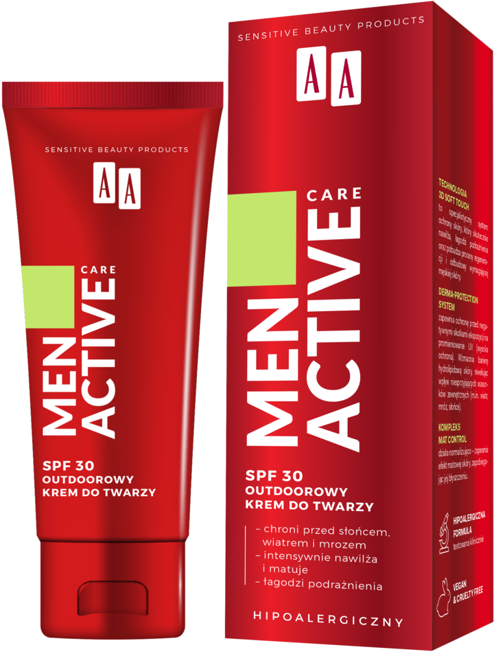 AA MEN, , krem do twarzy outdoorowy, SPF30, hipoalergiczny, 50 ml ...