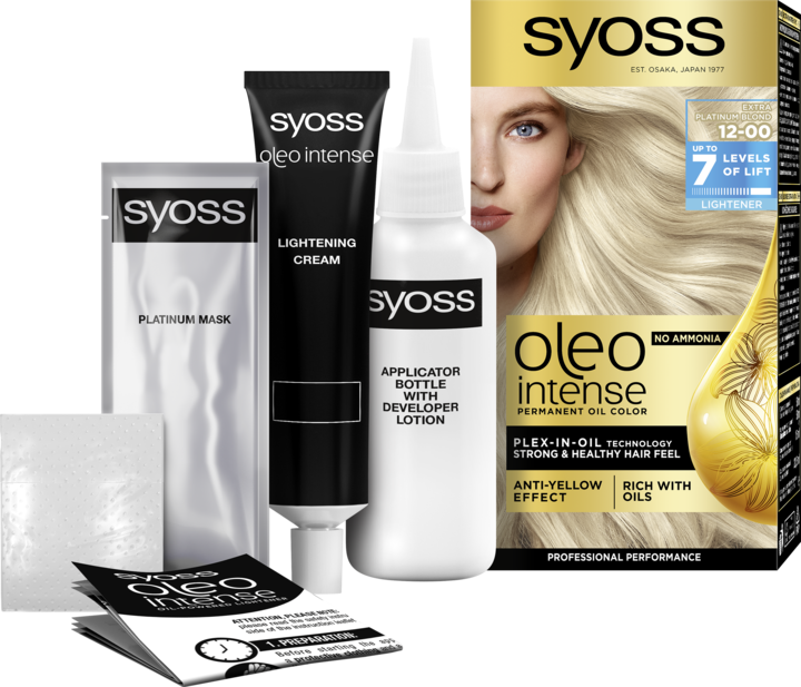 SYOSS, Oleo Intense , trwała koloryzacja Platynowy Blond 12-00, 1 szt. | Drogeria Rossmann.pl
