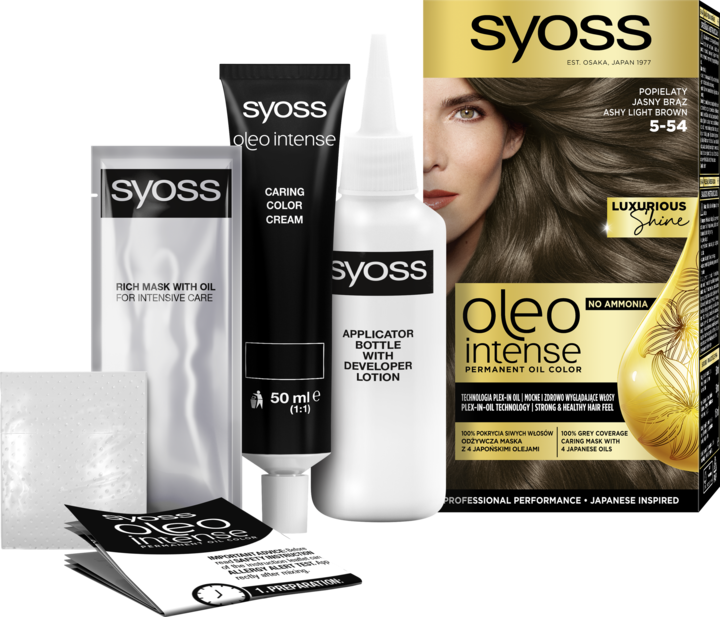 SYOSS, Oleo Intense , farba do włosów, nr 5-54, Popielaty Jasny Brąz, 1 szt. | Drogeria Rossmann.pl