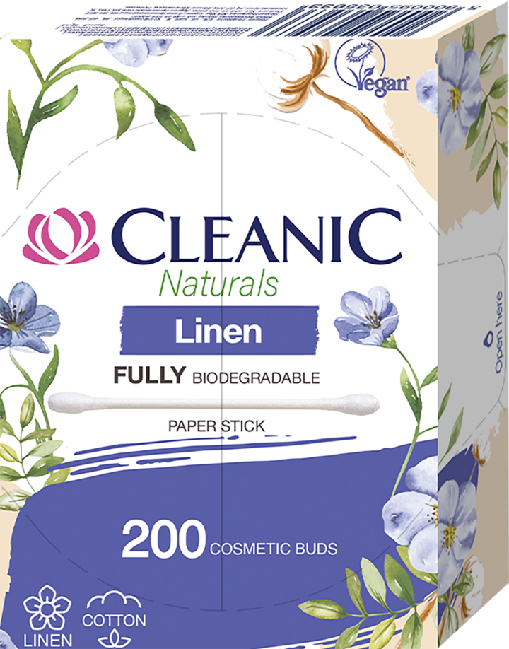 CLEANIC, patyczki higieniczne, z włóknami lnu, 200 szt. | Drogeria ...