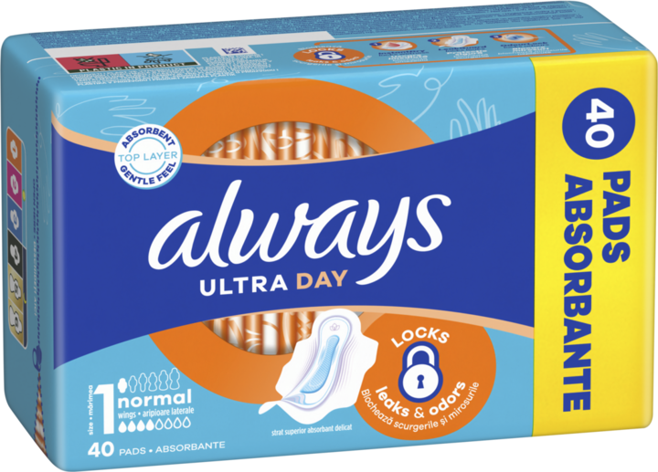 ALWAYS, Ultra Day, podpaski higieniczne, ze skrzydełkami, Normal, 40 ...
